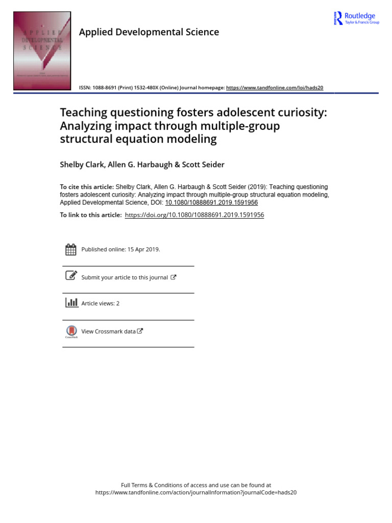 Teaching Questioning Fosters Adolescent Curiosity: Analyzing Impact ...