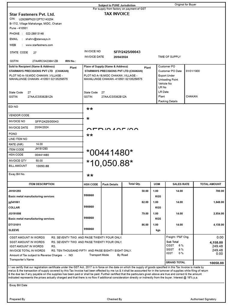 Sales Bill SFP | PDF | Invoice | Taxes