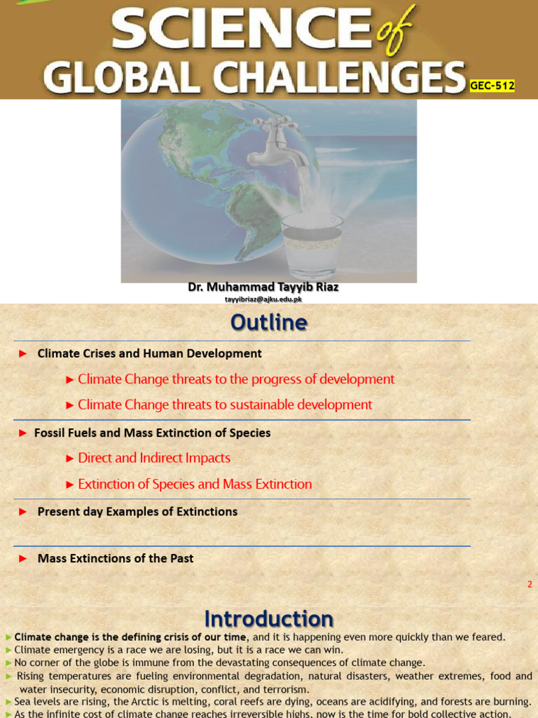Science of Global Challenges - 2nd and 3rd Lecture (Mass Extinctions ...
