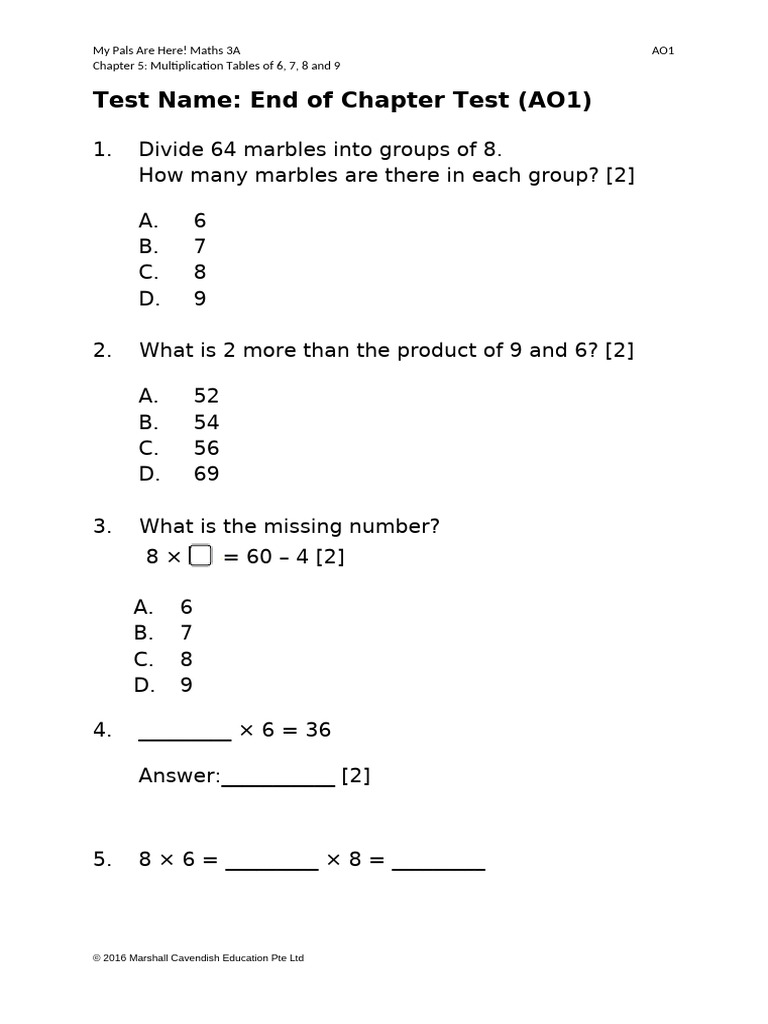 78 MPAH 3A 05 End of Chapter Test AO1 | PDF