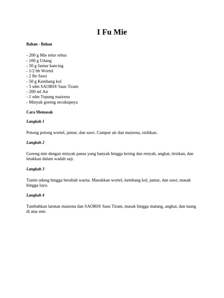 I Fu Mie | PDF | Kesehatan Holistik | Teknologi & Rekayasa