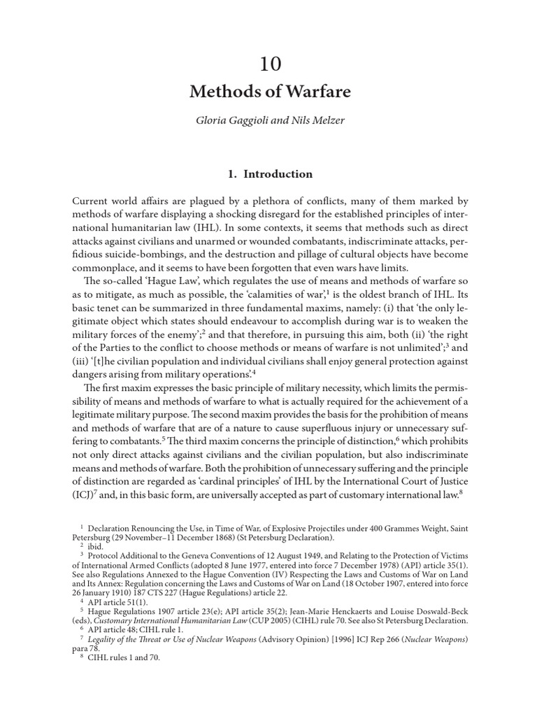 OGIHL - Methods of Warfare | PDF | International Humanitarian Law | Law ...