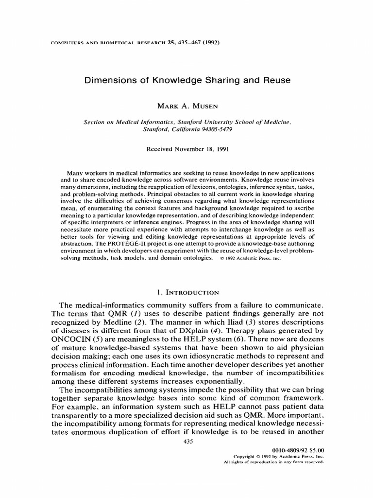 Dimensions of Knowledge Sharing and Reuse | PDF | Knowledge Representation And Reasoning ...