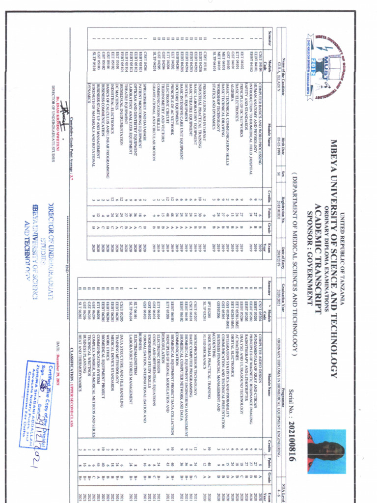 Academic Transcript-1 | PDF
