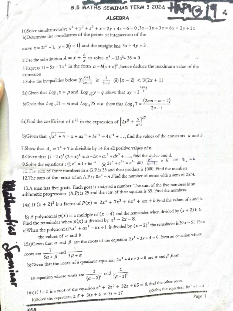 MTC Seminar 2024 Term 3 Paper 1 | PDF