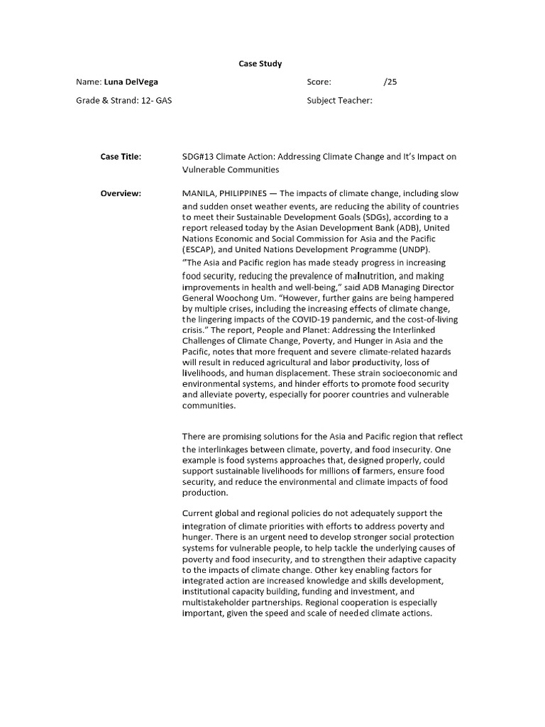 Case Study 12 SDG#13 | PDF