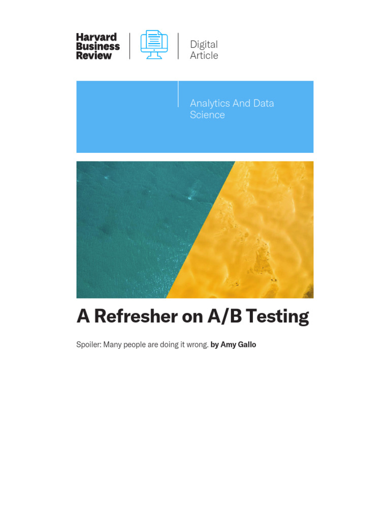 A Refresher On A B Testing | PDF | Experiment | Type I And Type Ii Errors