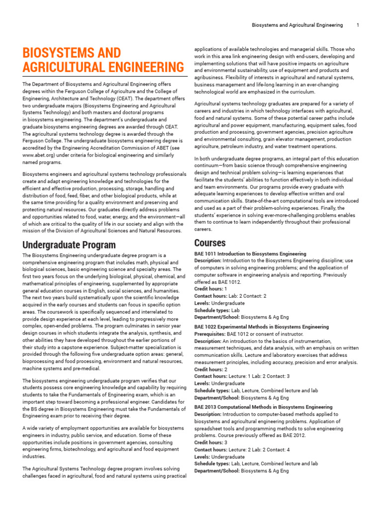 Biosystems Agricultural Engineering | PDF | Hydrology | Engineering