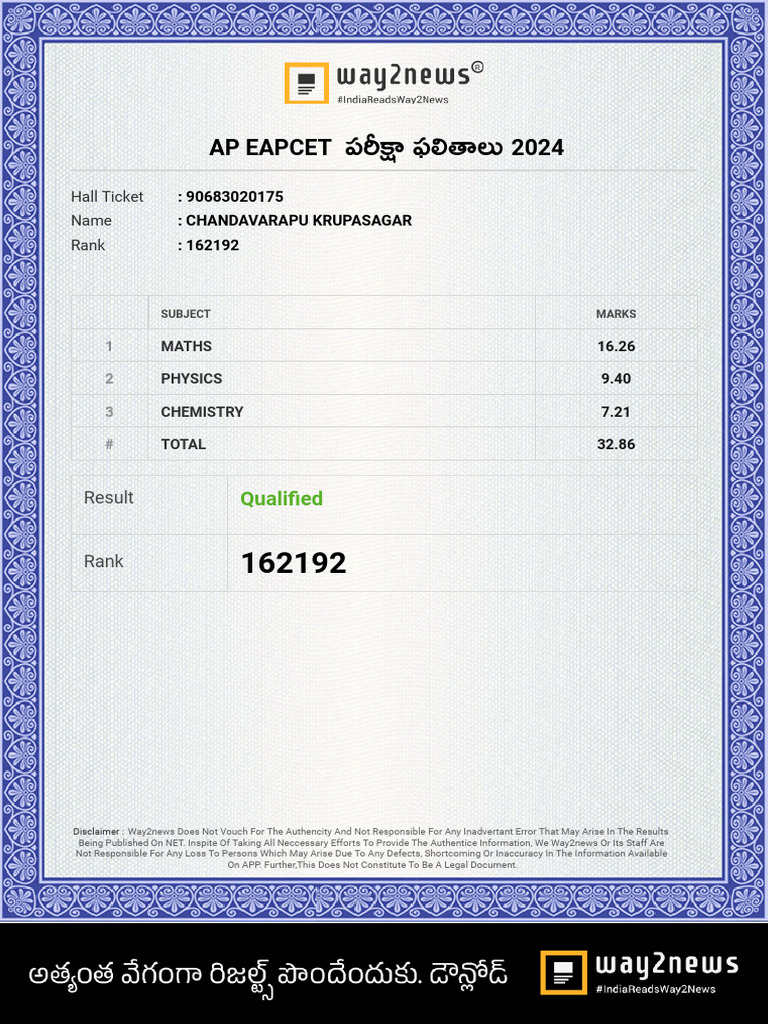Ap Eapcet 2024: Qualified | PDF