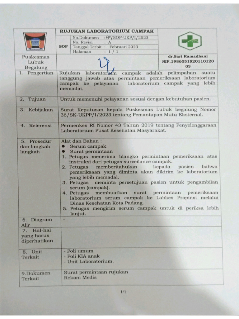 Rujukan Laboratorium Campak | PDF