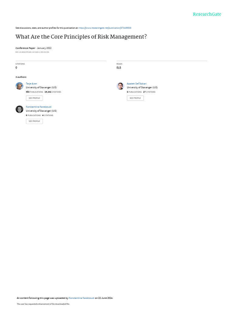 What Arethe Core Principlesof Risk Management | PDF | Risk | Risk ...