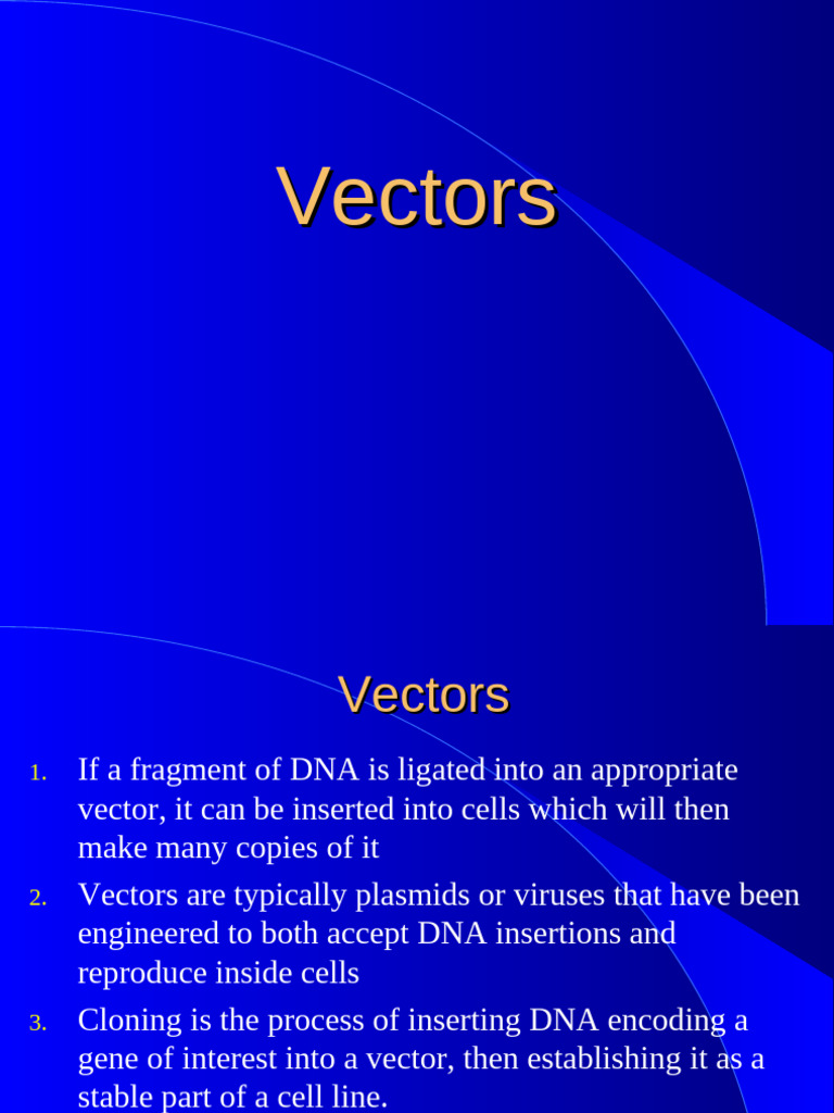 Vectors | PDF | Molecular Cloning | Complementary Dna