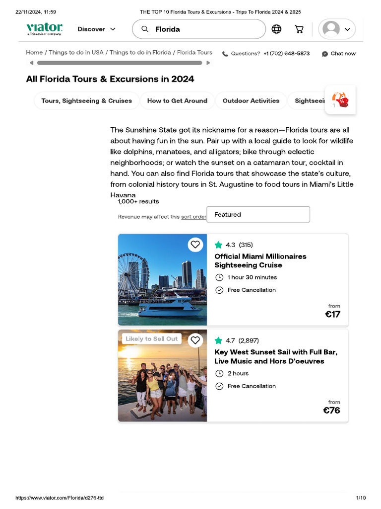 THE TOP 10 Florida Tours & Excursions - Trips To Florida 2024 & 2025 | PDF