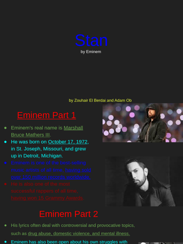 Stan by Eminem | PDF