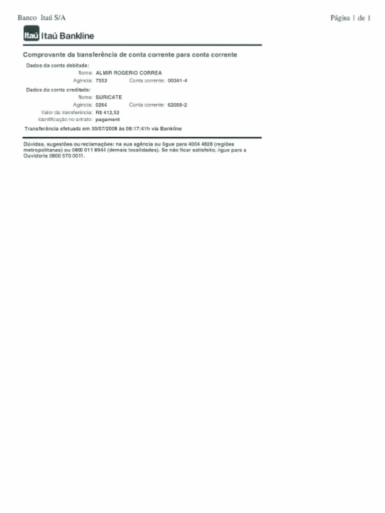 Comprovante de Pgto - Impressora | PDF