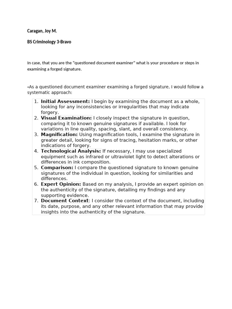 Forensic Signature Analysis Guide | PDF