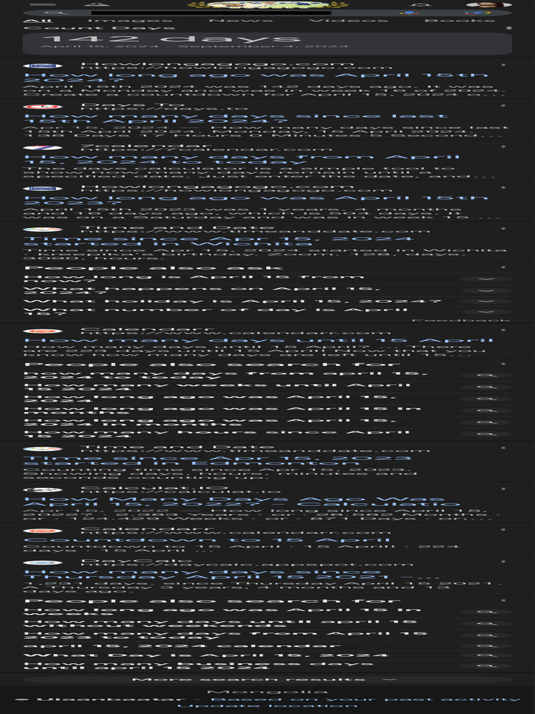 How Many Days Since A April 15th - Google Search | PDF