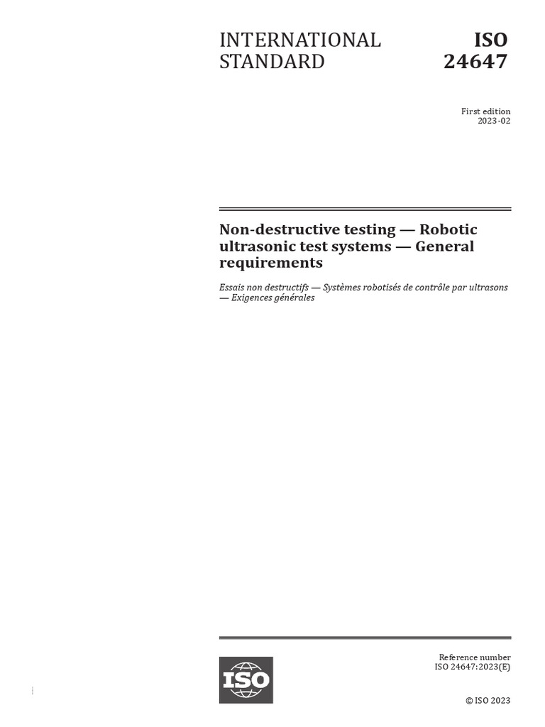 Robotic Ultrasonic Testing Standards | PDF | International Organization ...