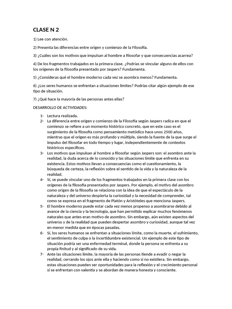 CLASE N 2 Filosofia | PDF | Realidad | Existencia