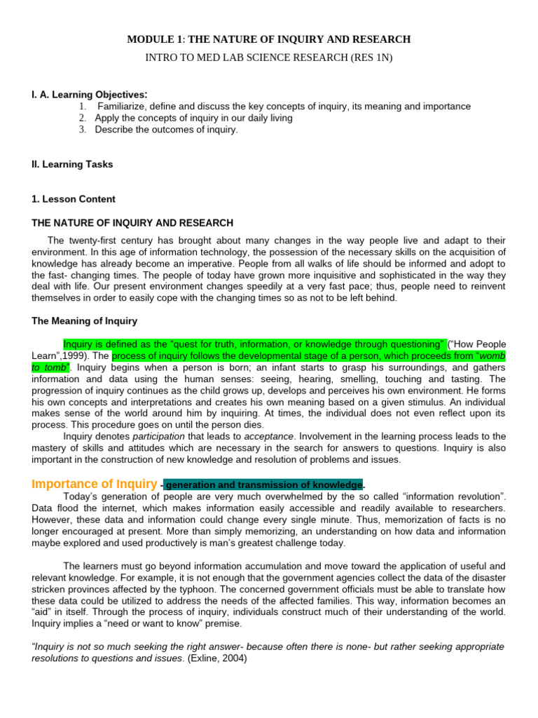 BSMT 3 Research PRELIM MODULE 1 23 24 | PDF | Statistics | Quantitative Research