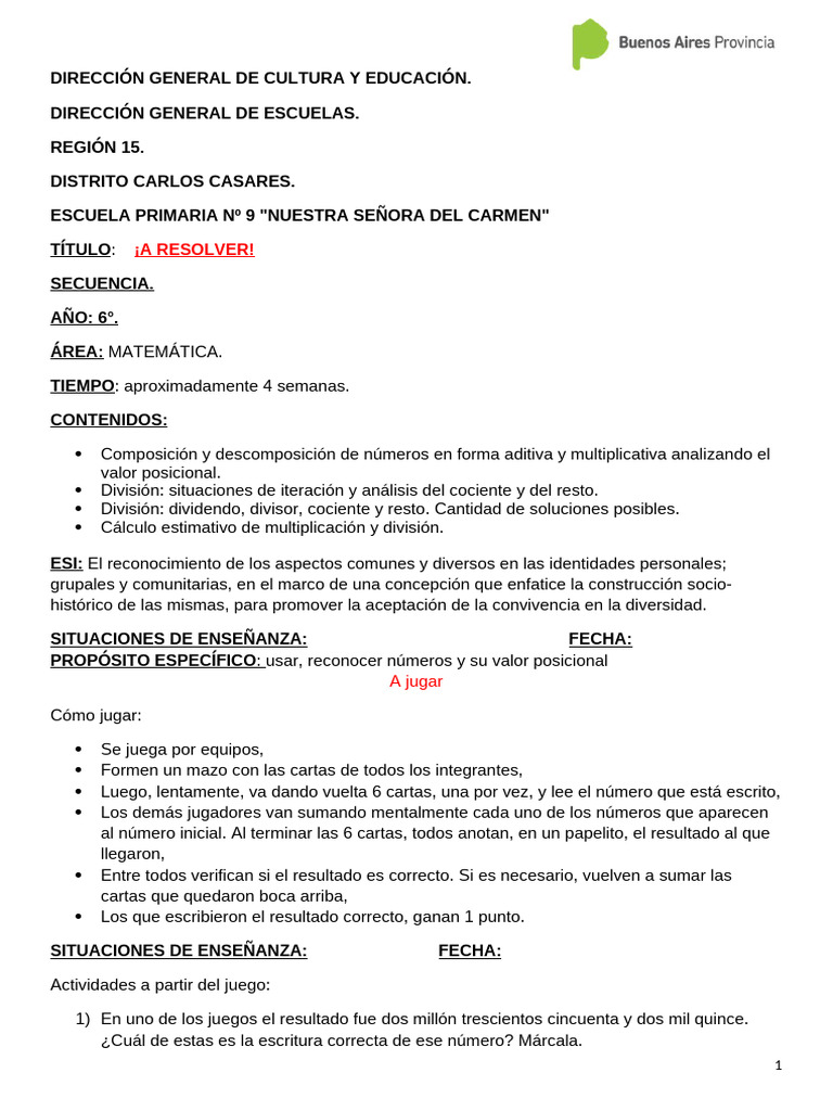 Mul, Div, y Multiplos 6 | PDF | División (Matemáticas) | Matemáticas