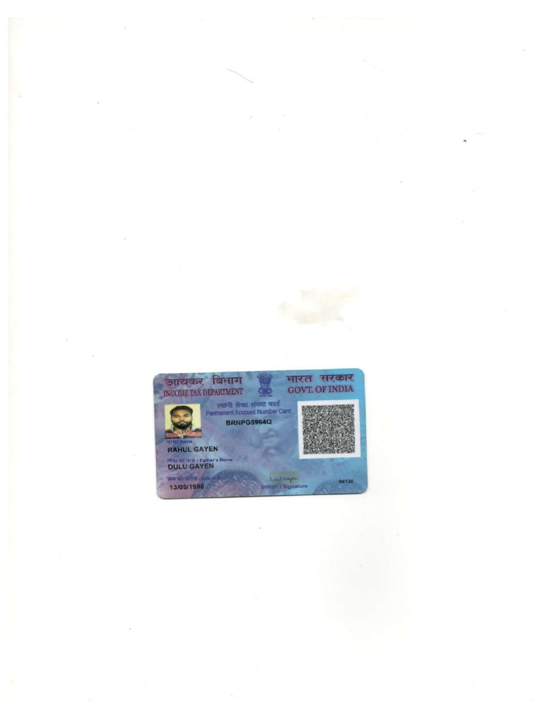 Rahul Gayen Pan Card | PDF