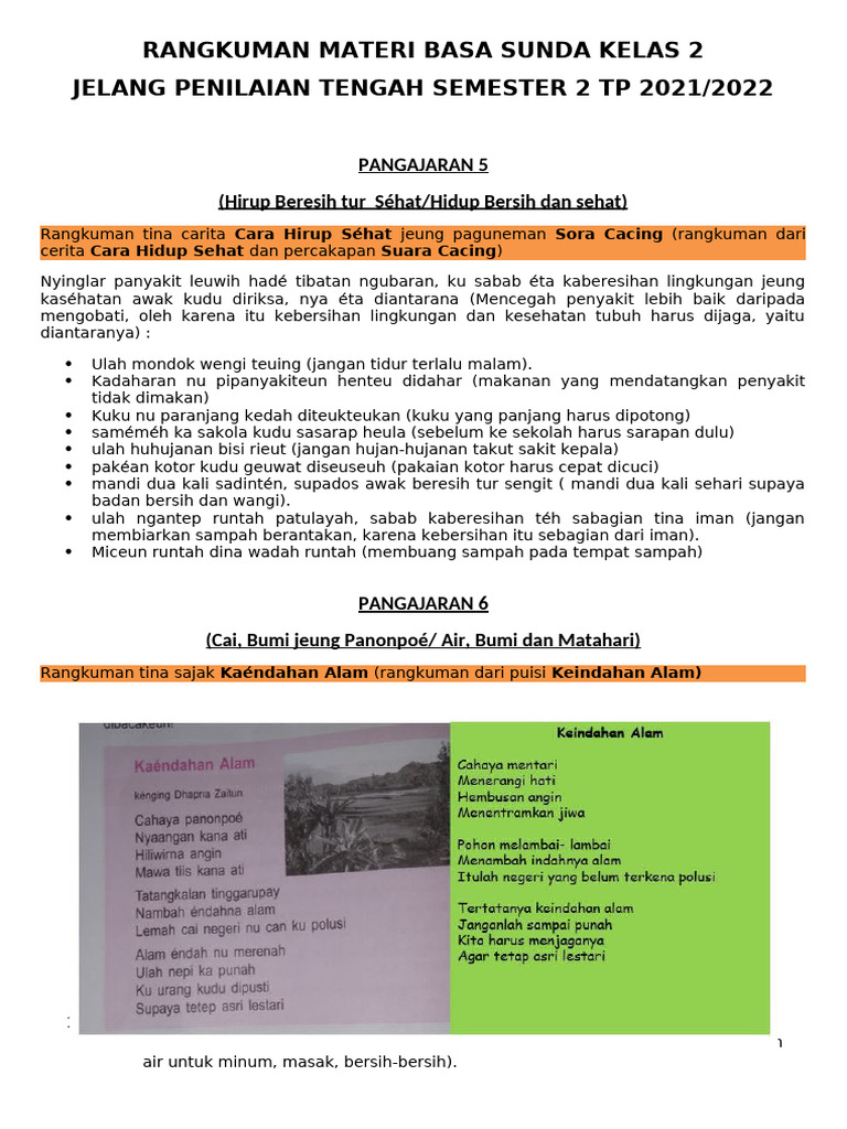 Basun Kelas 2 Rangkuman | PDF