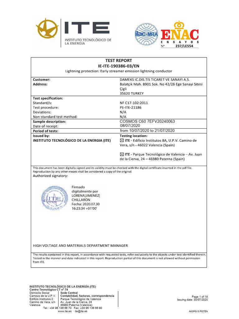 Cosmos Test Report - Ite Lab 2020 | PDF | Negocios | Tecnología