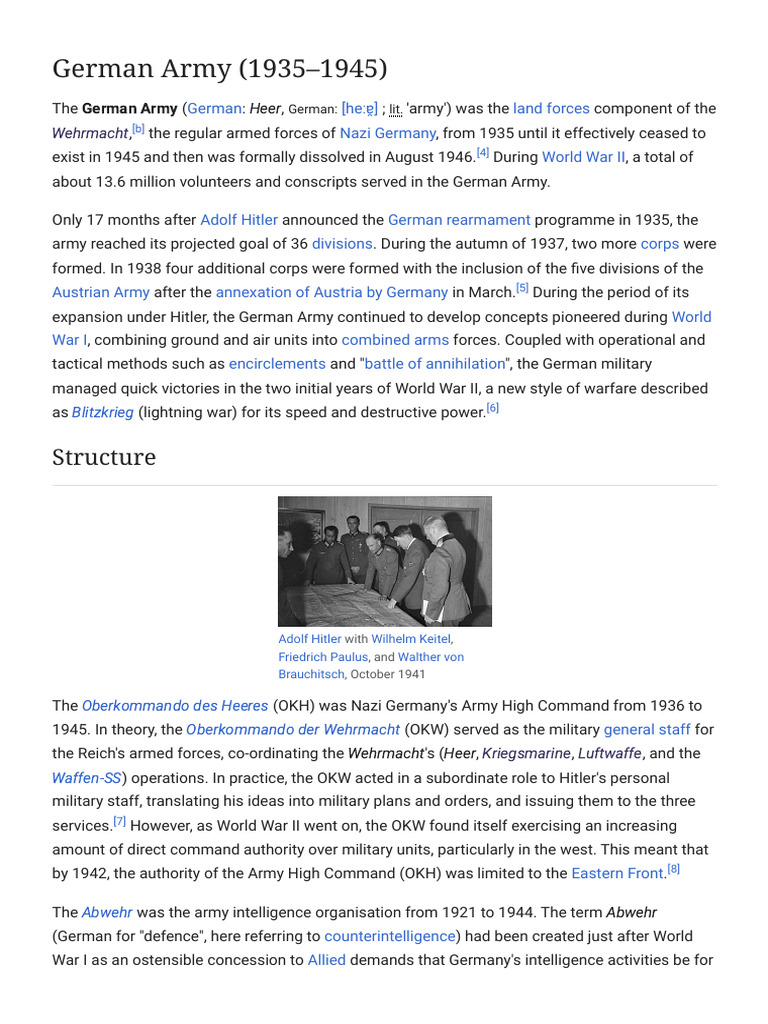 German Army | PDF | Wehrmacht | Military Organization