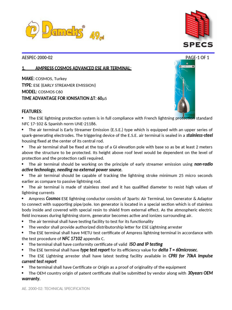 Spec_COSMOS C60v | PDF | Electrical Connector | Soil