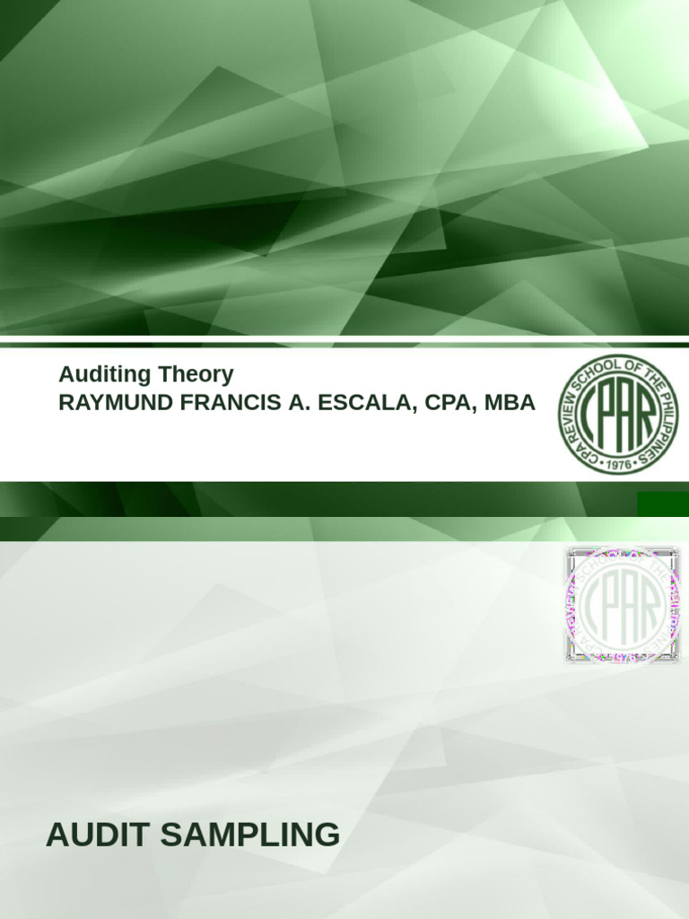 Audit Sampling - For Upload | PDF | Sampling (Statistics) | Audit