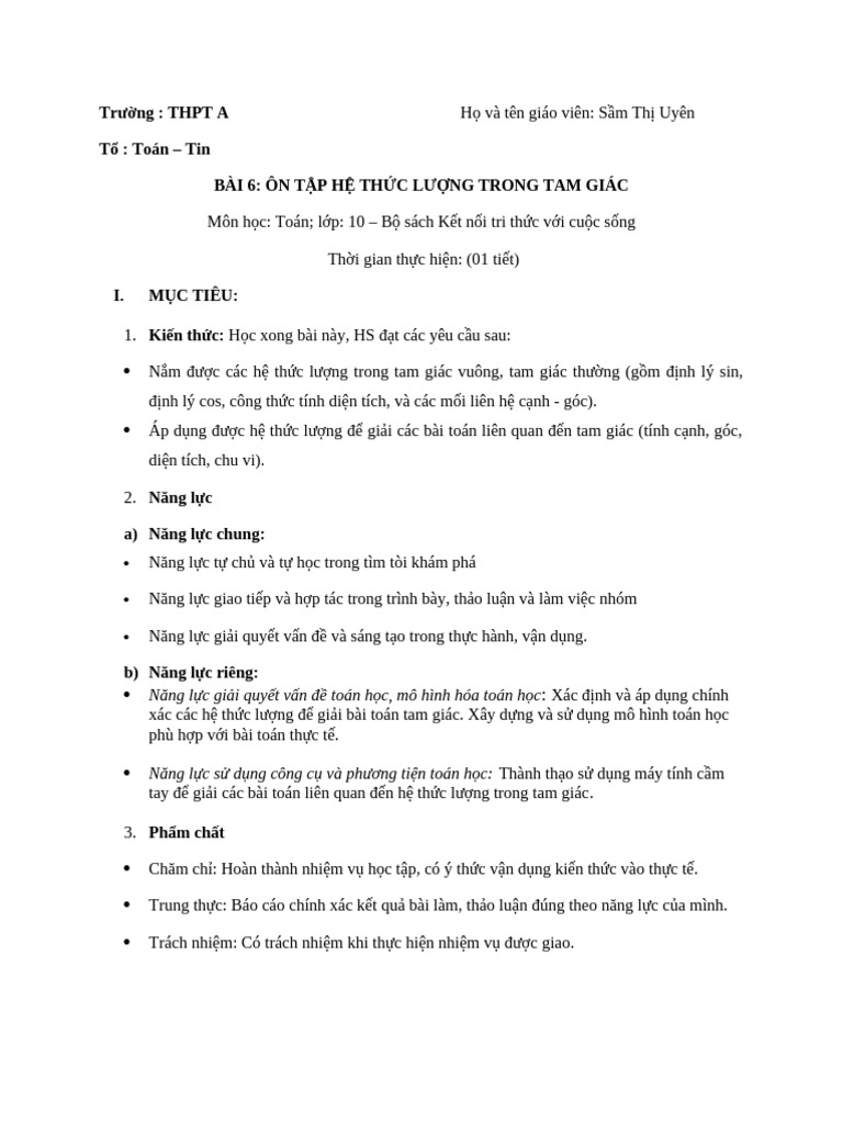 NVSP - Giáo Án | PDF