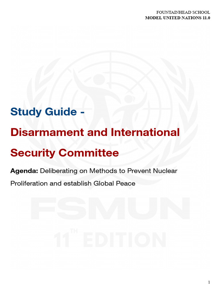 Disec Study Guide | PDF | Nuclear Weapons | Treaty On The Non Proliferation Of Nuclear Weapons