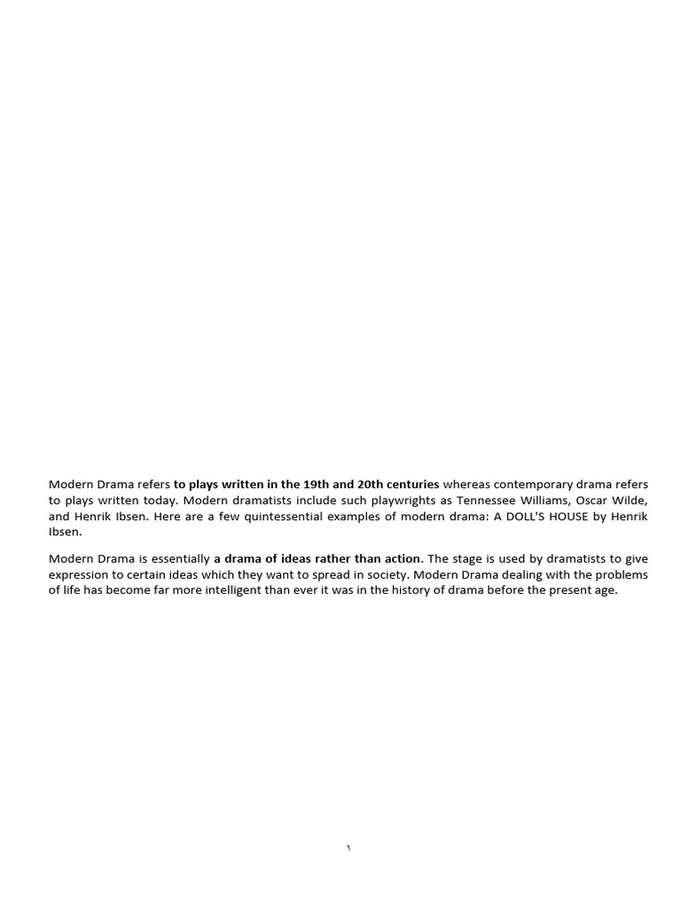 Lecture 1 Drama | PDF | Theatre | Henrik Ibsen