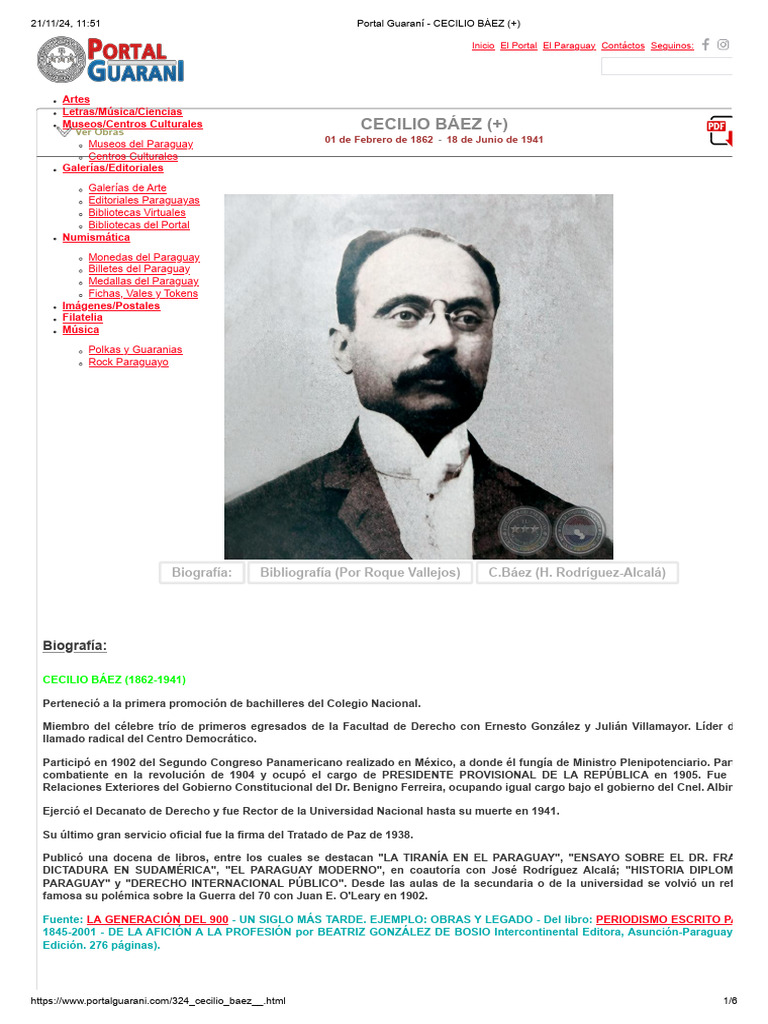 Portal Guaraní - Cecilio Báez (+) | PDF