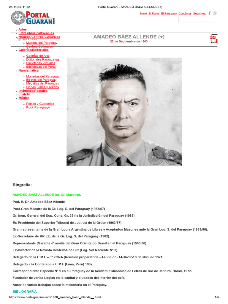 Portal Guaraní - Amadeo Báez Allende (+) | PDF | Paraguay | Cuba