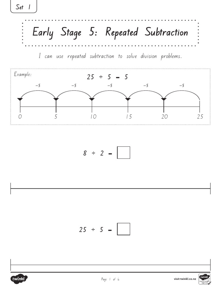 Division - Repeated Subtraction | PDF | Mathematics | Arithmetic