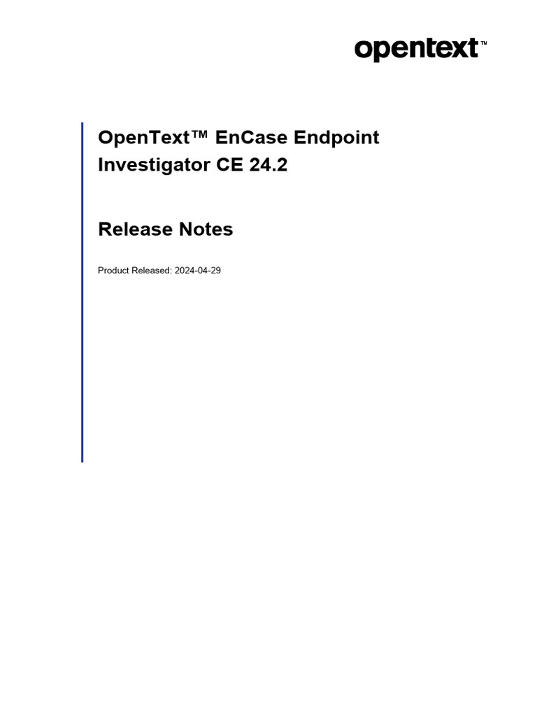 EnCase Endpoint Investigator v24.2 Release Notes | PDF | Microsoft ...