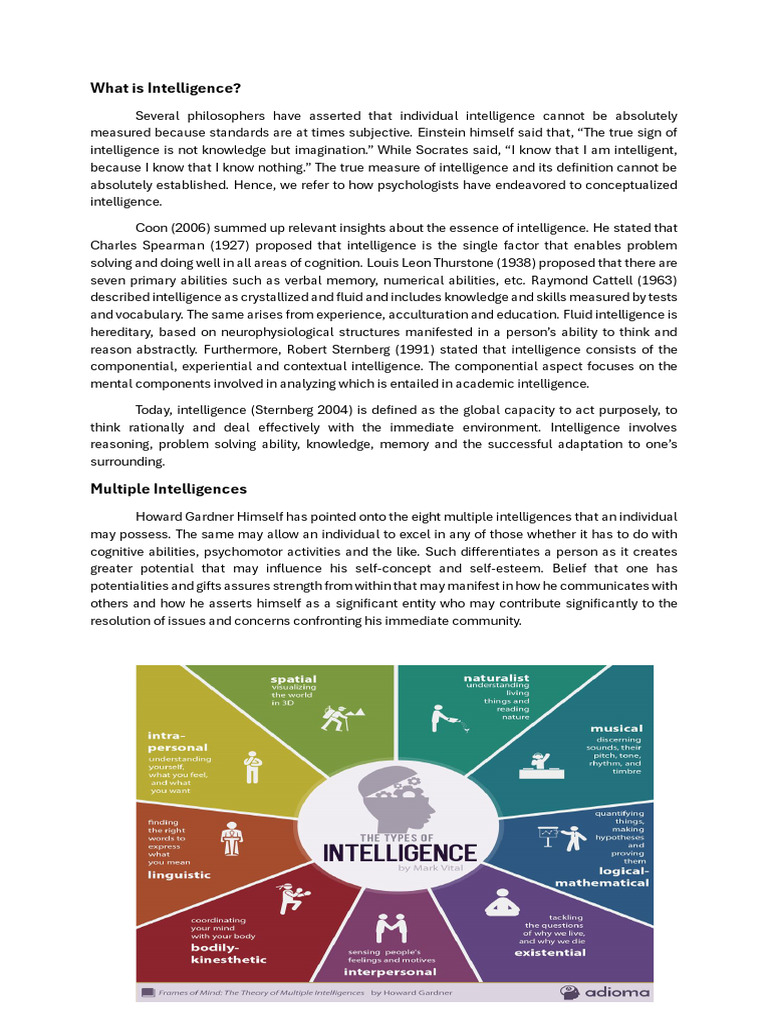 Understanding The Self Intelligence | PDF | Intelligence | Learning Styles