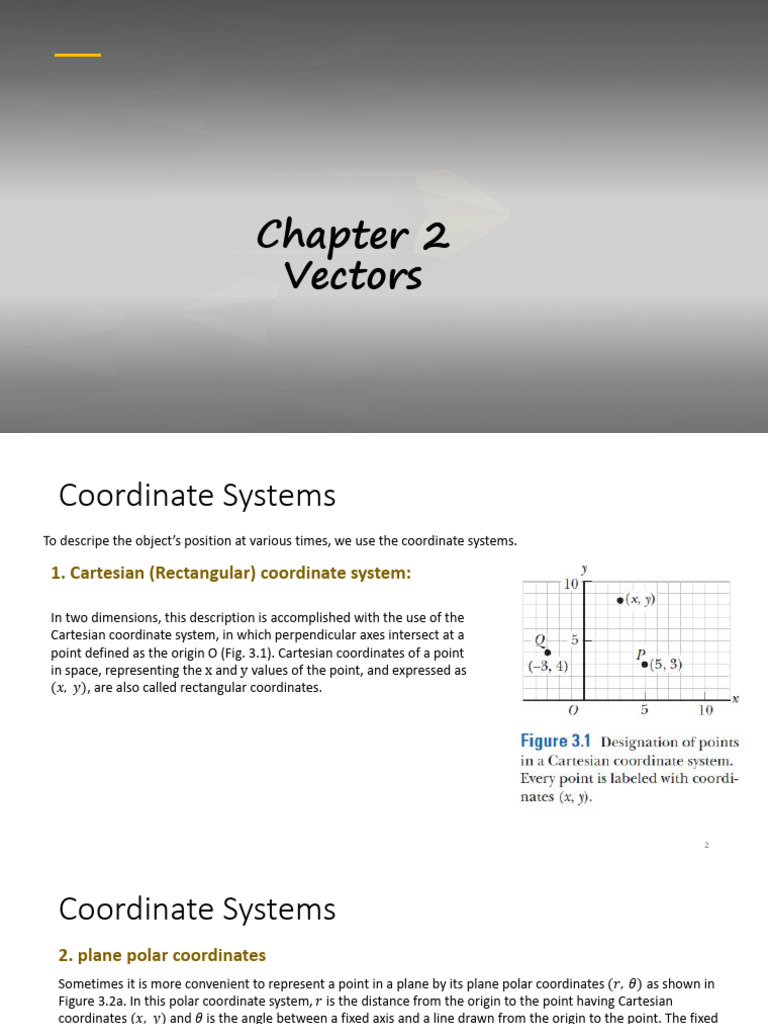 Chapter 2 | PDF | Coordinate System | Euclidean Vector