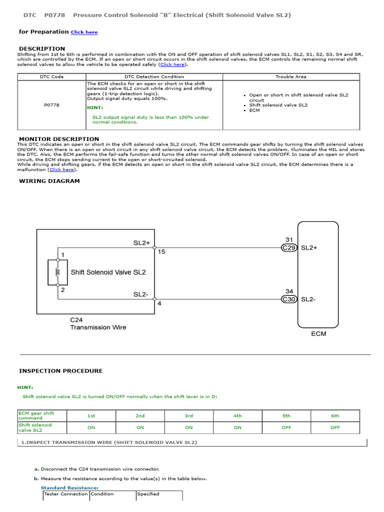 For Preparation Description: DTC P0778 Pressure Control Solenoid "B ...