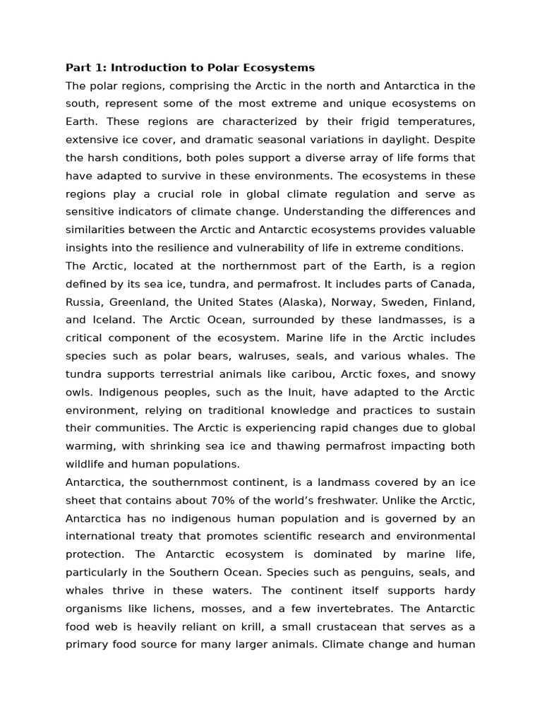 Polar Extremes - Exploring The Ecosystems of The Arctic and Antarctic ...