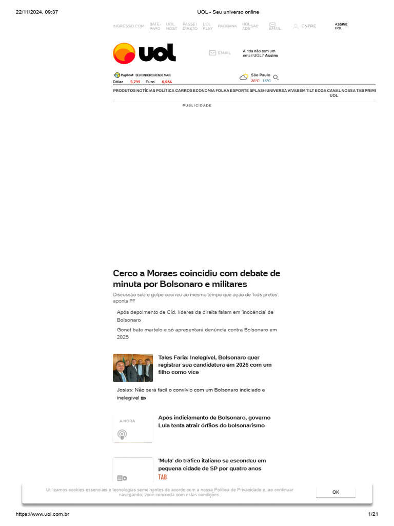 UOL - Seu Universo Online | PDF | Privacidade na internet