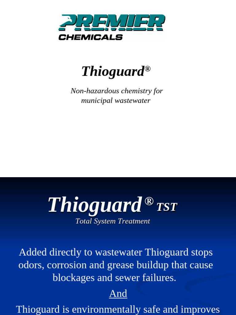 Thioguard Non Technical Presentation | PDF | Sewage Treatment | Magnesium