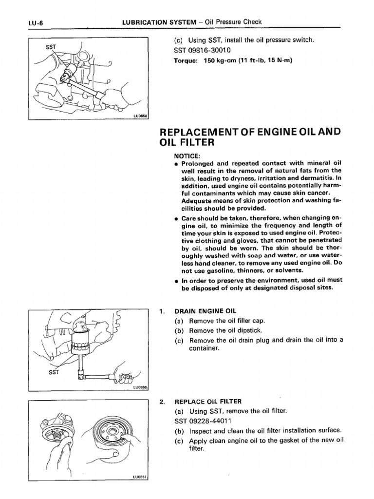 Replacement Engine Oil and Oil Filter | PDF