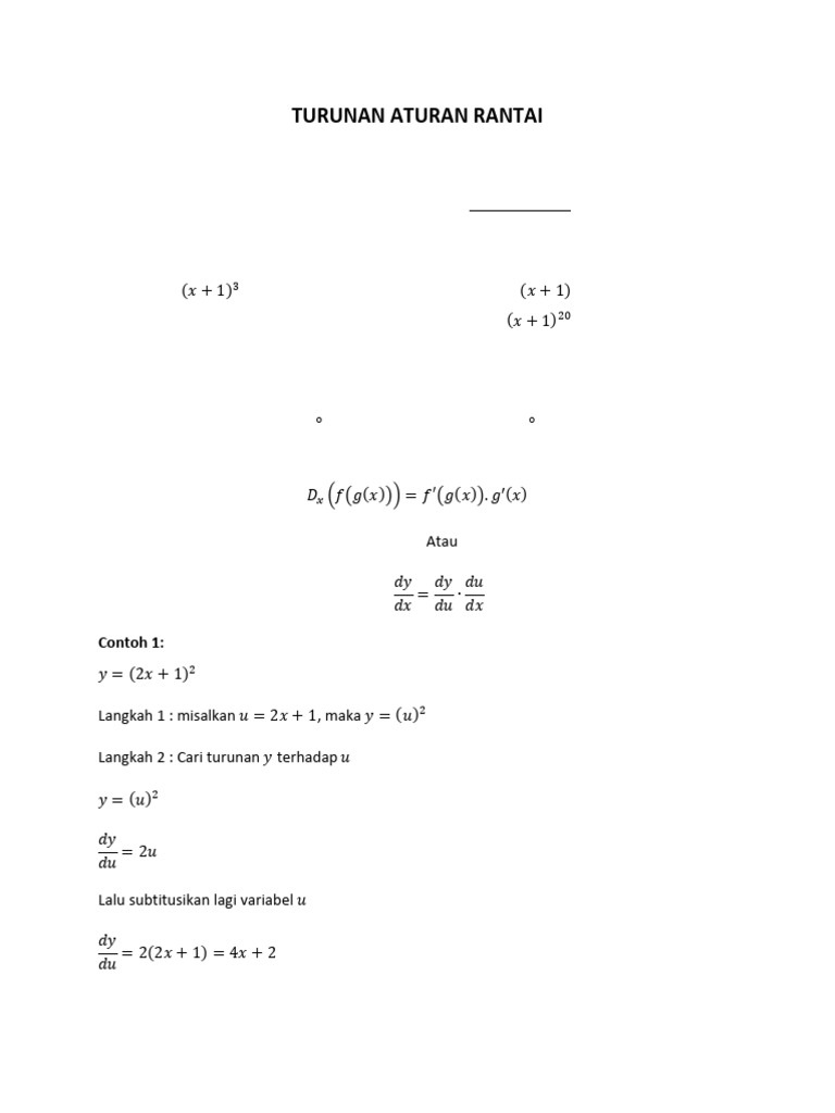 Turunan Aturan Rantai | PDF | Metode & Bahan Ajar | Sains & Matematika