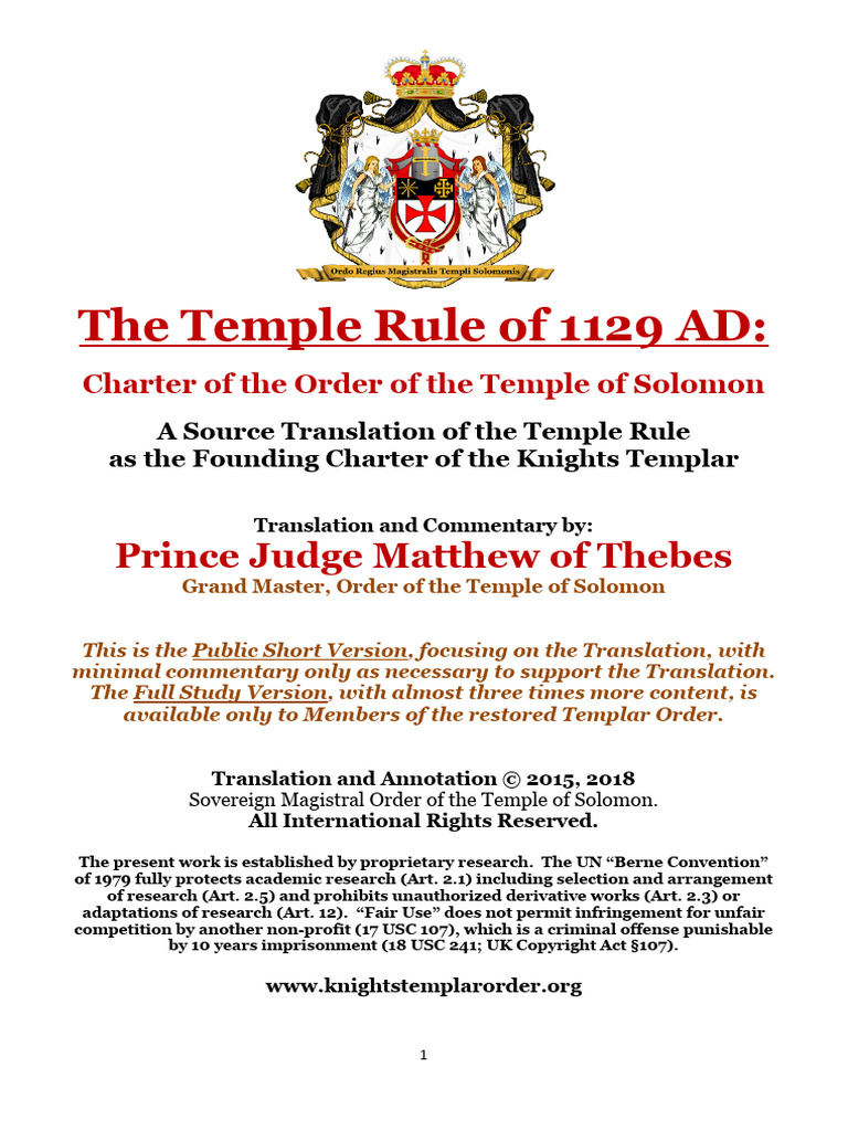 Temple Rule 1129 As Templar Charter 2018 | PDF | Mary, Mother Of Jesus ...