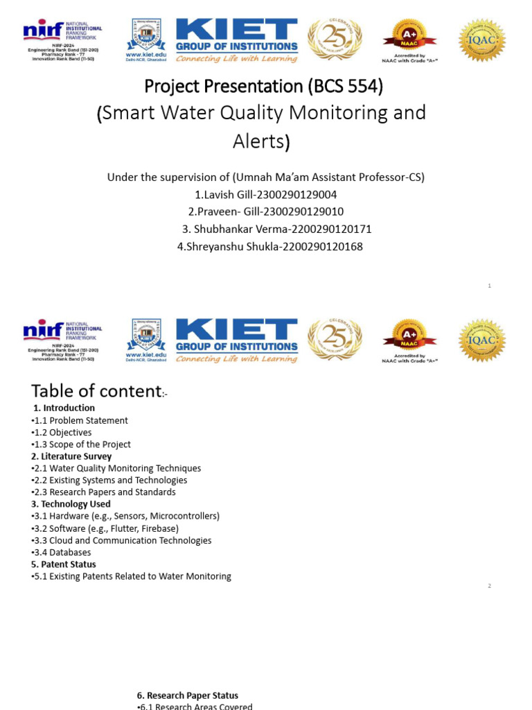 Major Project Synopsis | PDF | Internet Of Things | Water Quality