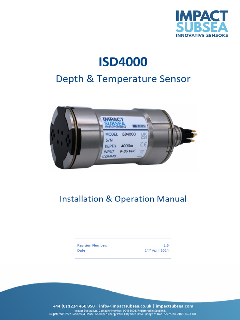 ISD4000 Manual Rev 2.6 | PDF | Electrical Connector | Pressure Measurement