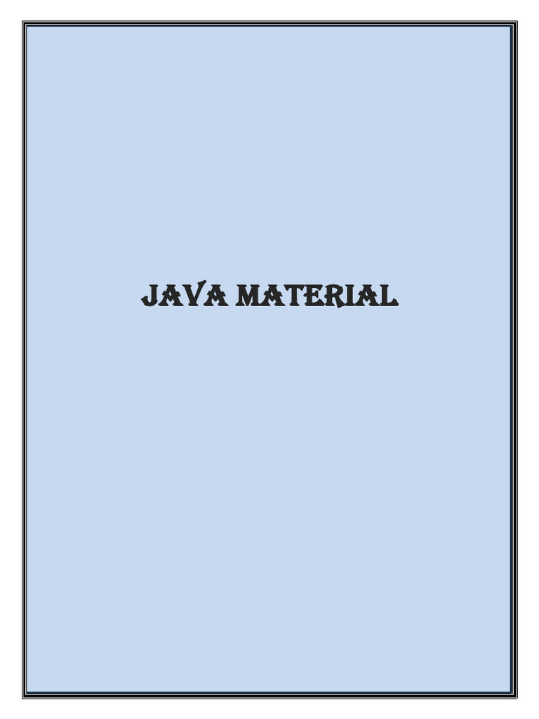 Java Material | PDF | Object Oriented Programming | Java Virtual Machine